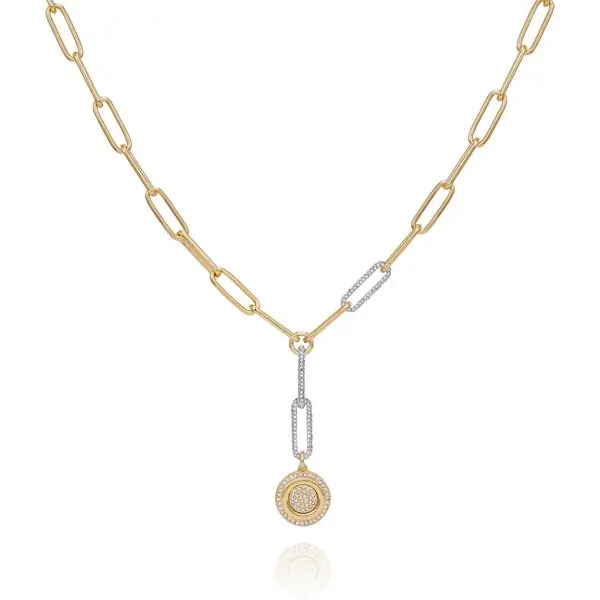 Vince Camuto Coin Pendant Y Necklace - Two Tone