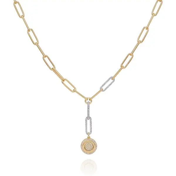 Vince Camuto Coin Pendant Y Necklace - Two Tone