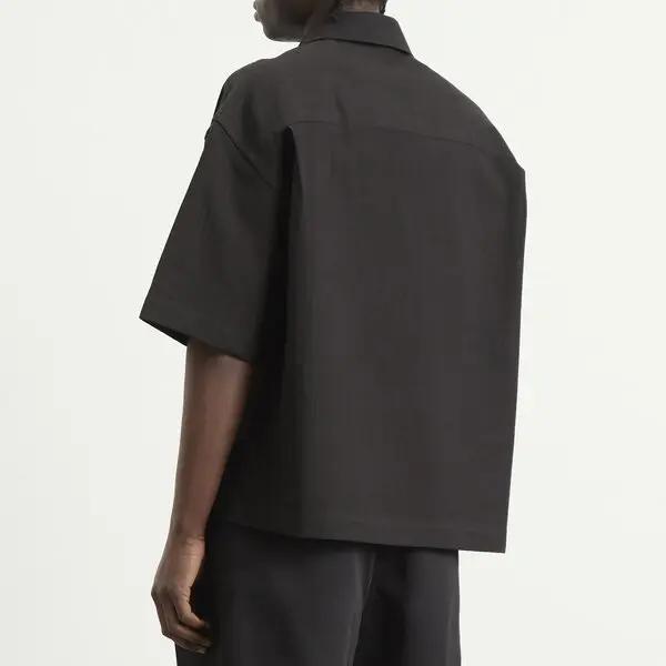 Studio Nicholson Sanko Cotton Linen Boxy Shirt - Black