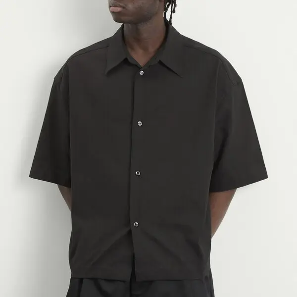 Studio Nicholson Sanko Cotton Linen Boxy Shirt - Black