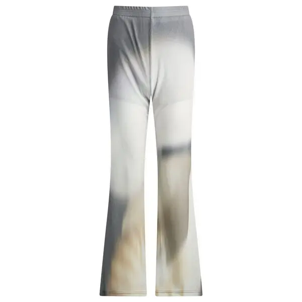 KIJUN Sheer Print Flared Trousers - Charcoal