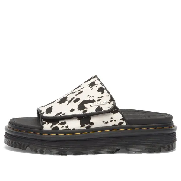 Dr. Martens Zebzag Slide - Cream/black Dalmatian Print Hair On