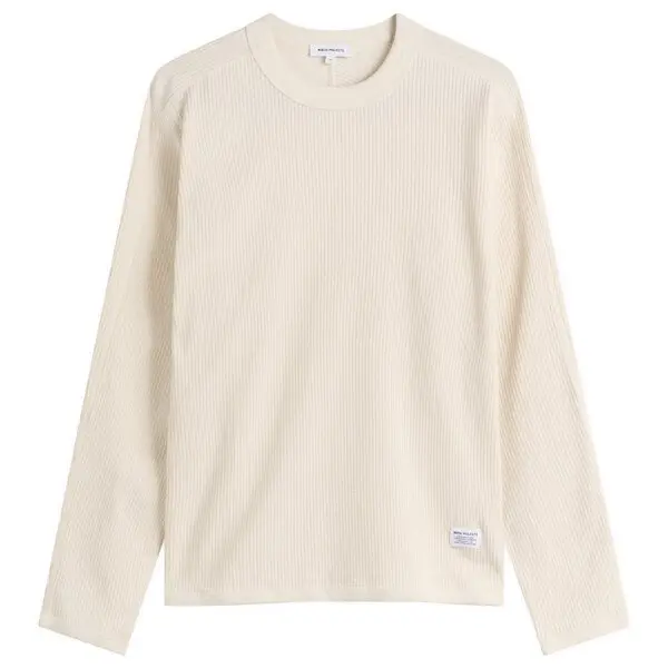 Norse Projects Stevns Military Rib Long Sleeve T-shirt - Ecru
