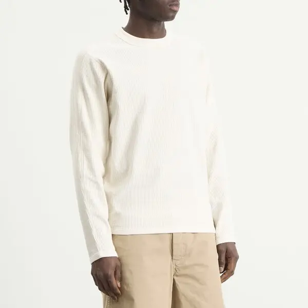 Norse Projects Stevns Military Rib Long Sleeve T-shirt - Ecru