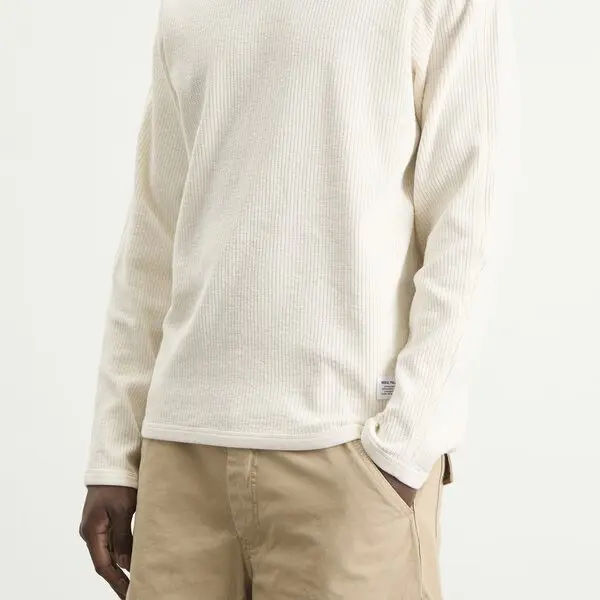 Norse Projects Stevns Military Rib Long Sleeve T-shirt - Ecru