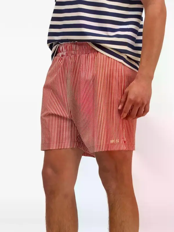 Nn07 Striped Holiday Swim Shorts - Red