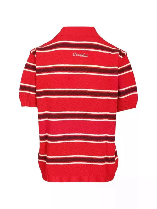 DUNST Striped Polo Shirt - Red