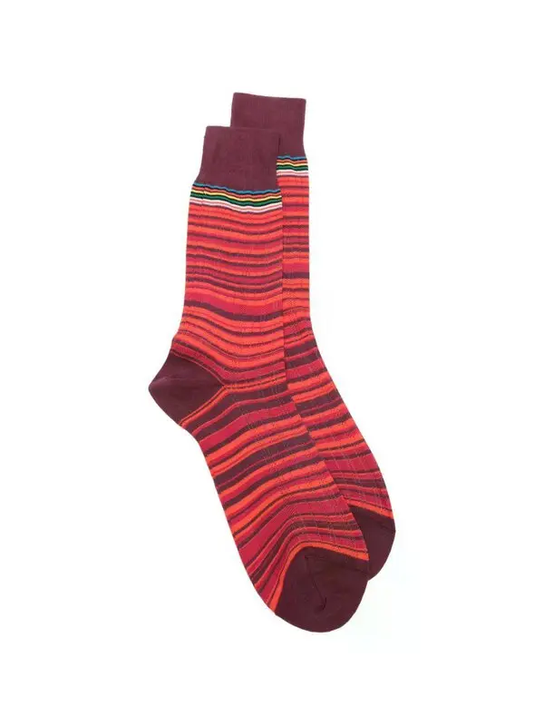 Paul Smith Maury Striped Socks - Red