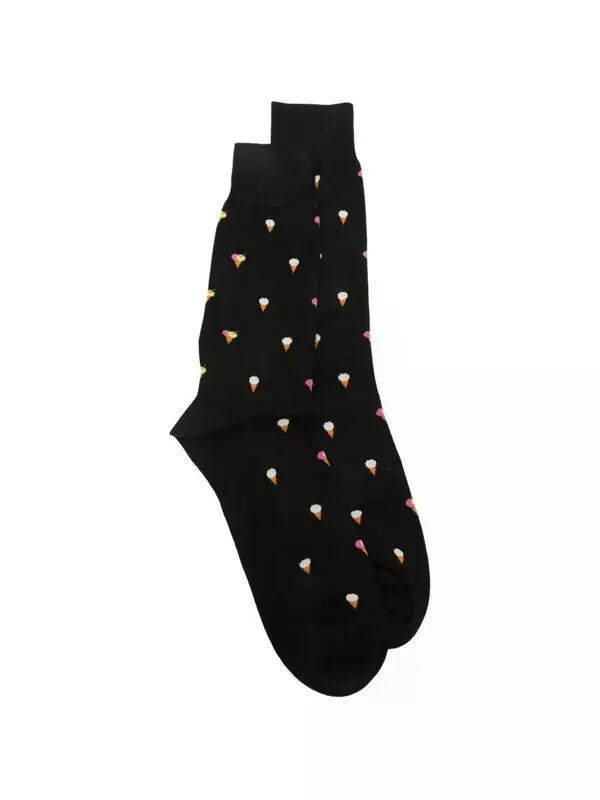 Paul Smith Kerry Ice Cream-print Socks - Black