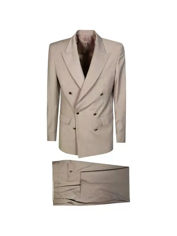 MARSEM Double-breasted Six-button Suit - Neutrals