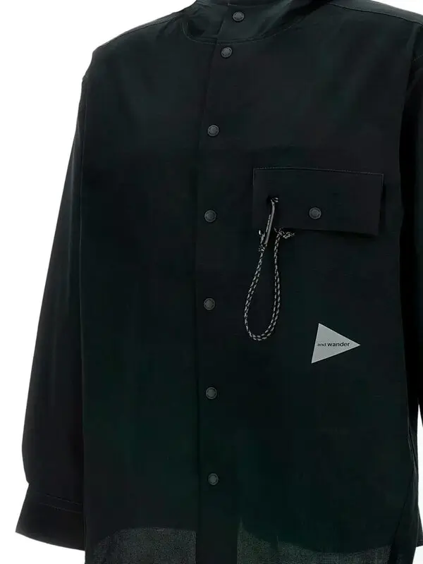 AND WANDER Chest-pocket Hooded Jacket