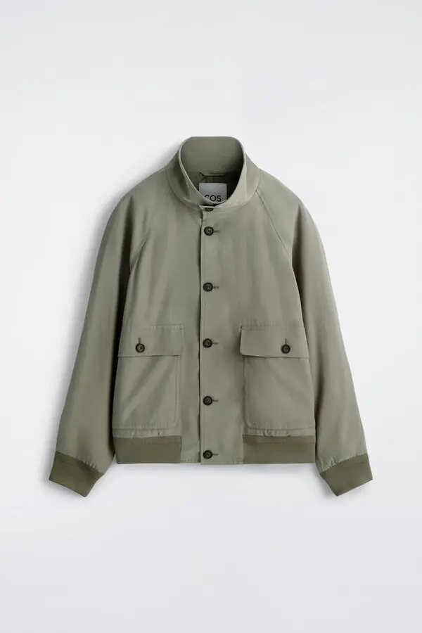 Cos Twill Blouson Jacket With Mock Neck