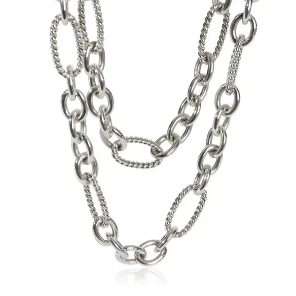David Yurman Sterling Silver Figaro Chain Necklace - Sterling_silver