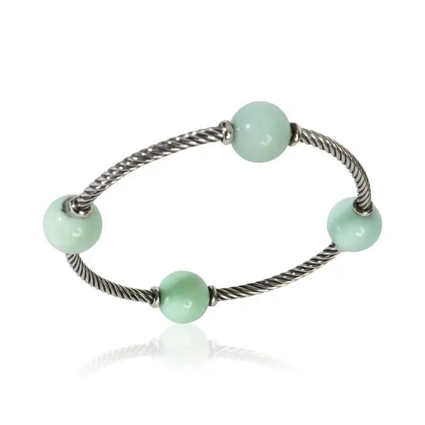 David Yurman Sterling Silver Chrysoprase Mustique Bracelet