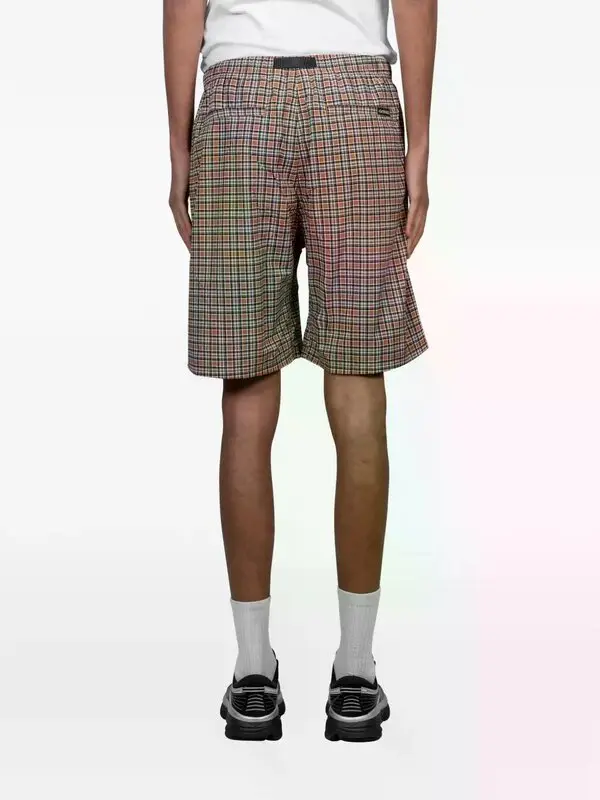 Gramicci Belted Check Pattern Shorts - Neutrals