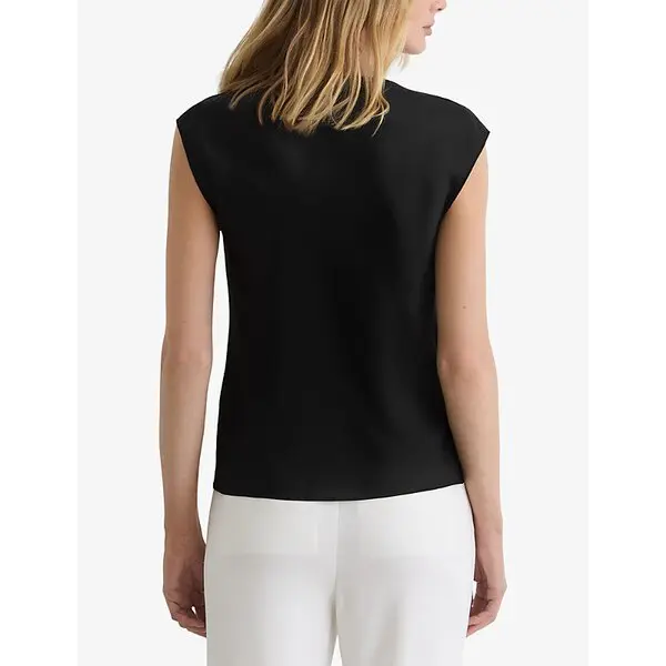 REISS Drape Neck Sleeveless Top