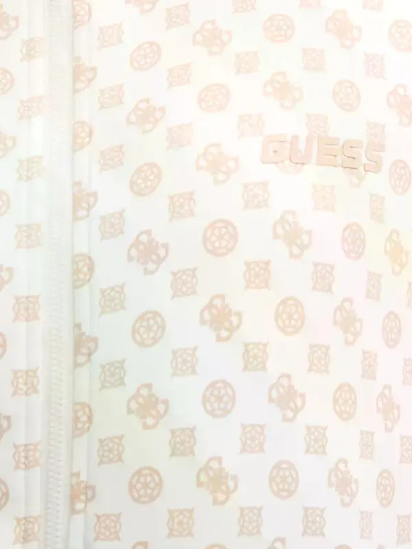 Guess Monogram Print Zip-up Top - Neutrals