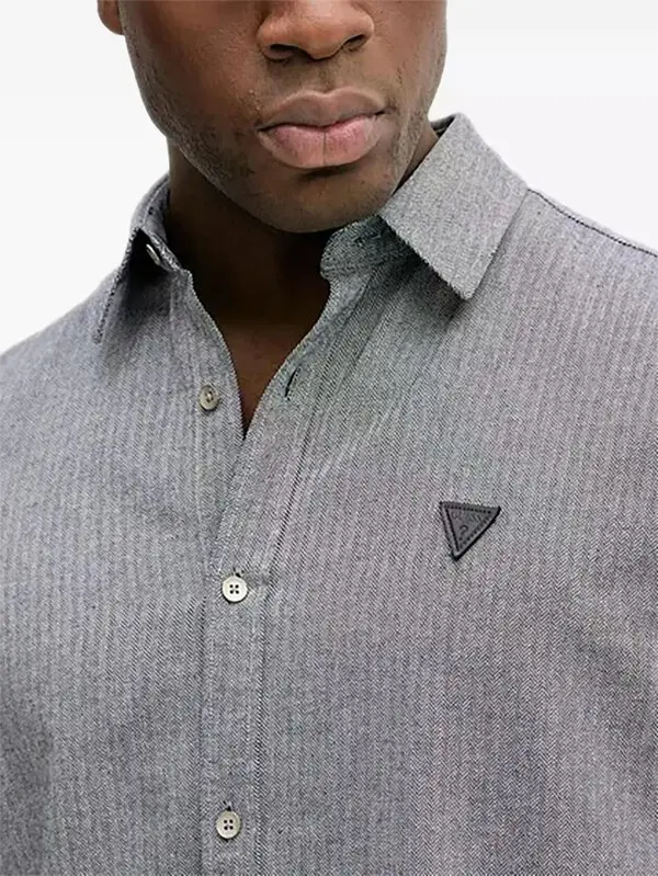 Guess Herringbone Cotton Shirt