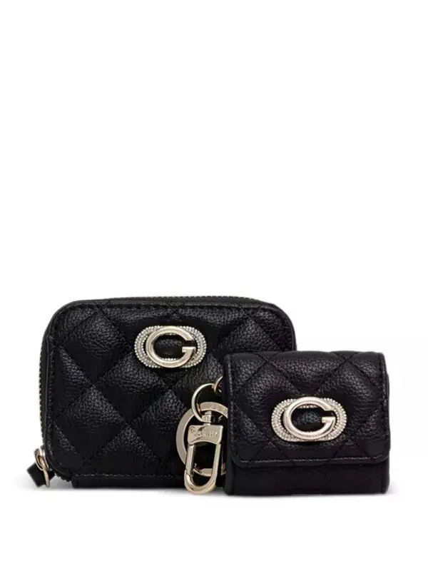 Guess Quilted Logo Wallet - Black