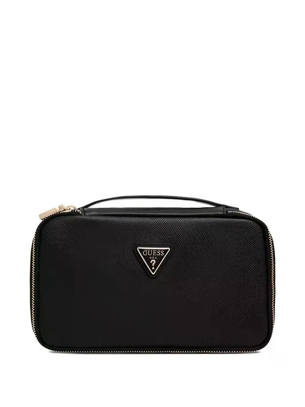 Guess Triangle Logo Makeup Bag - Black