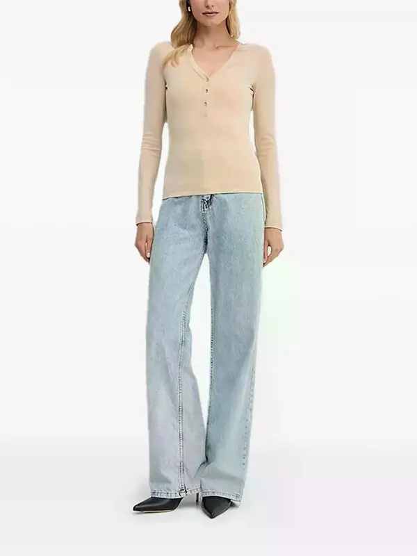 Guess Ribbed Buttoned T-shirt
