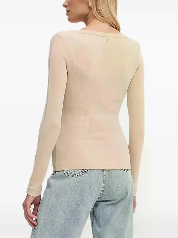 Guess Ribbed Buttoned T-shirt