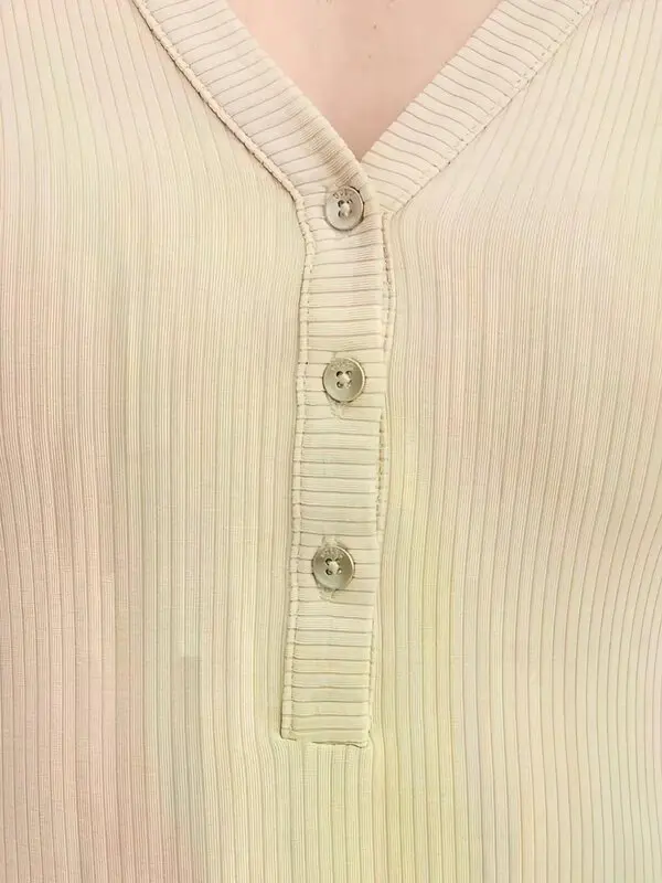 Guess Ribbed Buttoned T-shirt