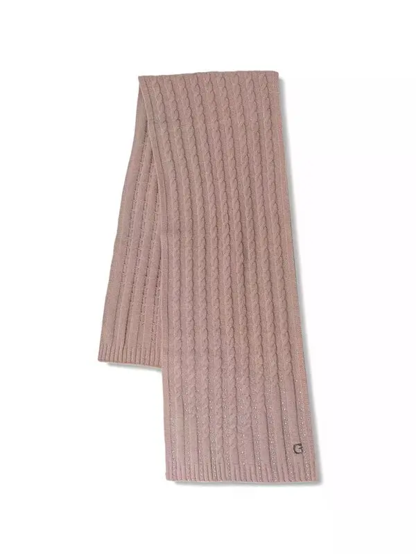 Guess Cable-knit Embellished Scarf - Pink