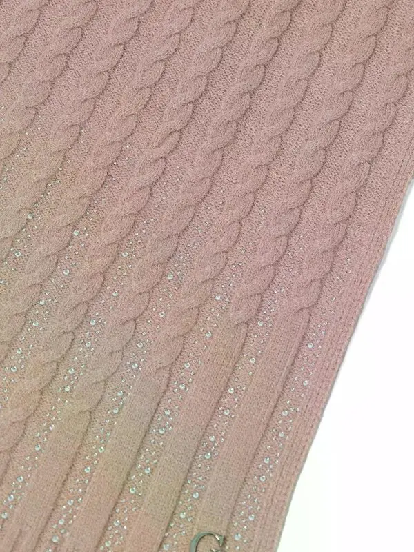 Guess Cable-knit Rhinestone-embellished Scarf