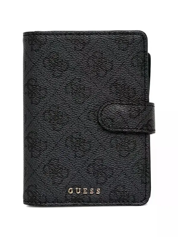Guess Logo-pattern Passport Case - Grey