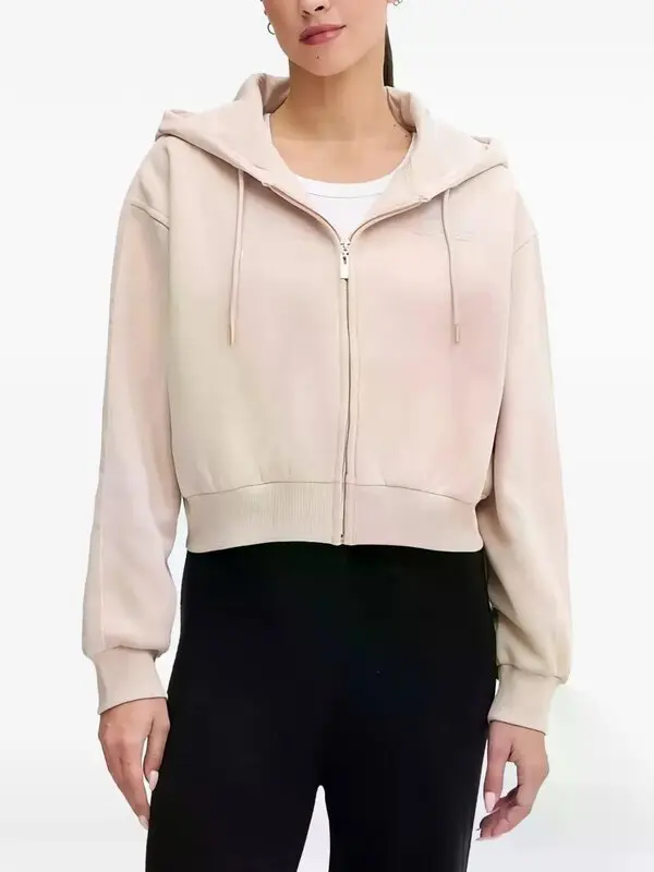 Guess Logo Zip-up Hoodie - Neutrals