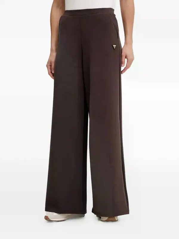Guess Logo-plaque Palazzo Pants - Brown