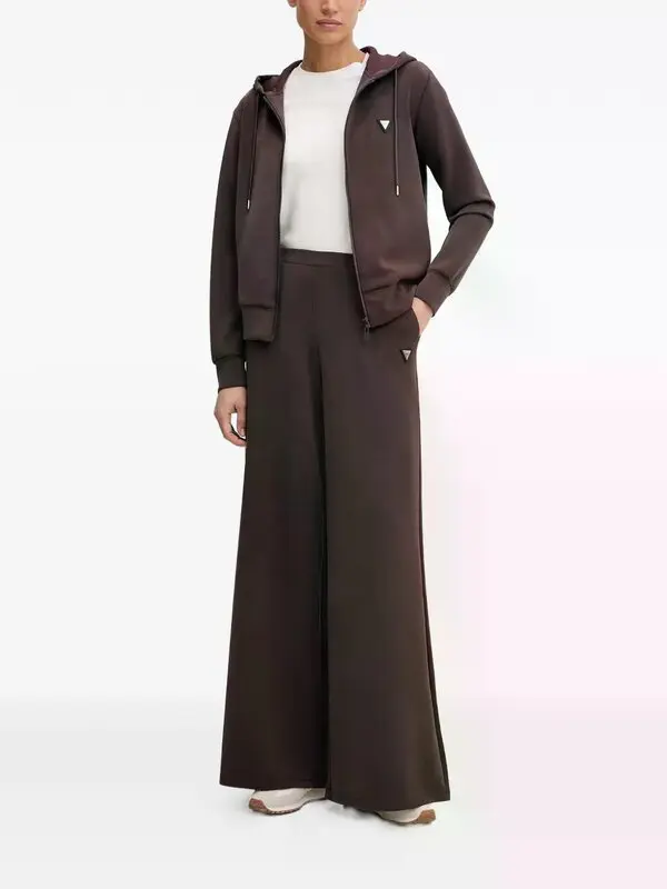 Guess Logo-plaque Palazzo Pants - Brown