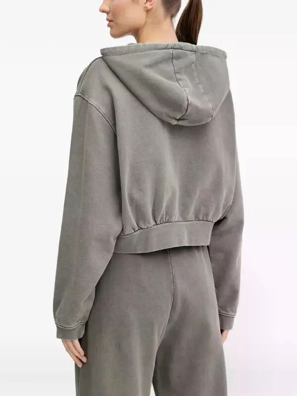 Guess Logo-embroidered Hoodie - Grey
