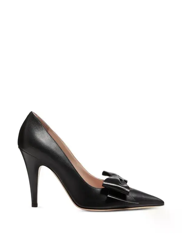 Valentino Garavani Kidskin Bow Detail Pumps 100mm - Black