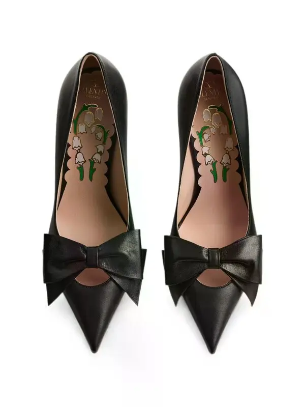 Valentino Garavani Kidskin Bow Detail Pumps 100mm - Black