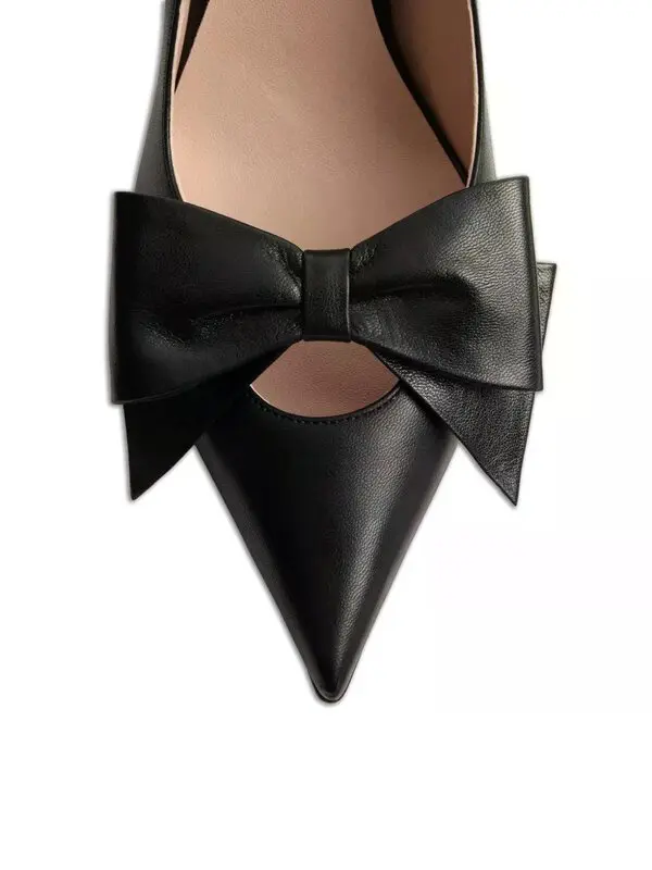 Valentino Garavani Kidskin Bow Detail Pumps 100mm - Black