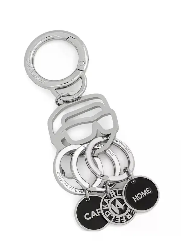 Karl Lagerfeld Charm Pendant Keyring - Silver