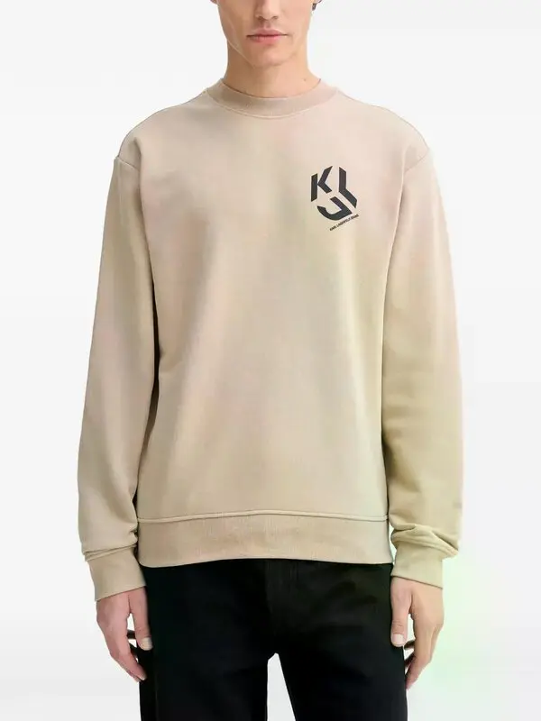 Karl Lagerfeld Monogram Patch Crewneck Sweatshirt - Neutrals