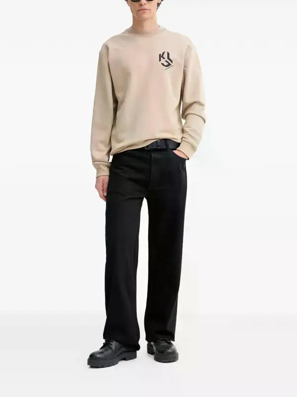 Karl Lagerfeld Monogram Patch Crewneck Sweatshirt - Neutrals