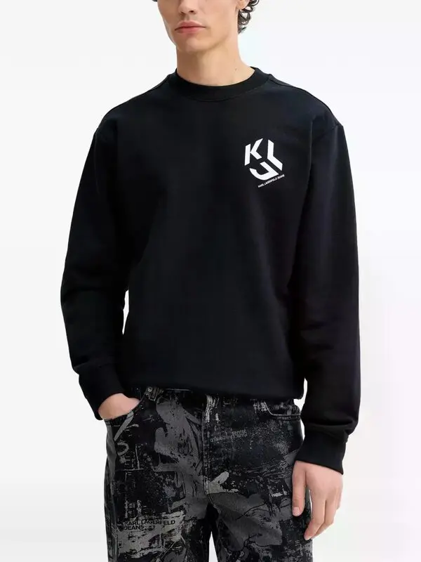 Karl Lagerfeld Monogram-patch Sweatshirt - Black