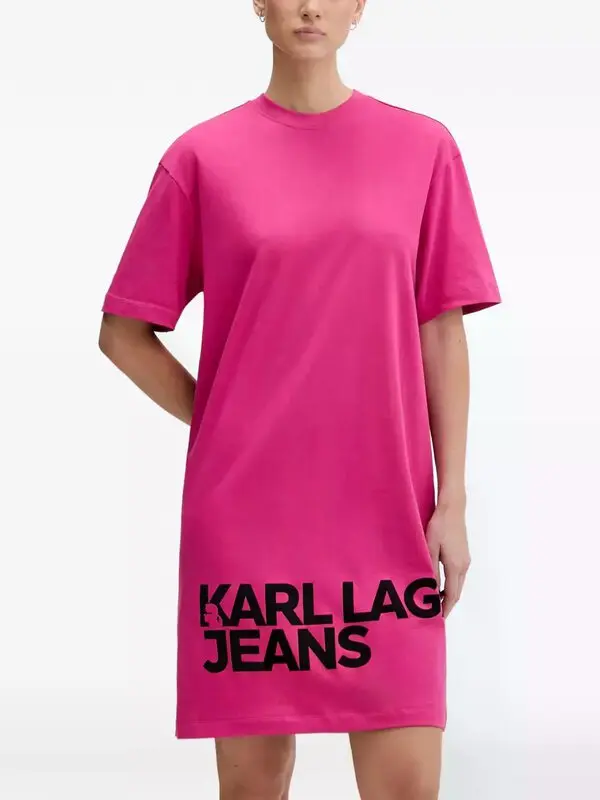Karl Lagerfeld Shor-sleeves Mini T-shirt Dress - Pink