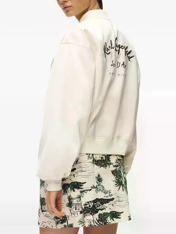 Karl Lagerfeld Côte D'azur Long-sleeve Bomber Jacket