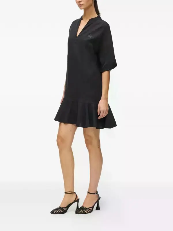 Karl Lagerfeld Ruffled-hem Shift Dress - Black
