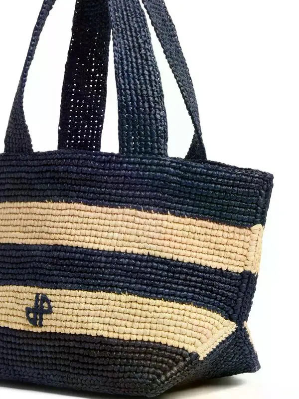 PATOU Pm Trapeze Striped Tote Bag - Blue