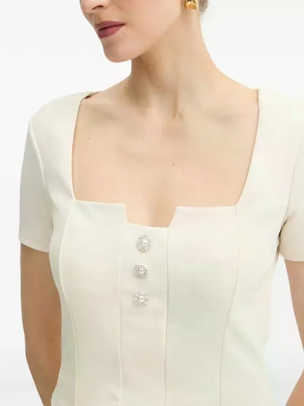 Guess Button-detail Top - Neutrals