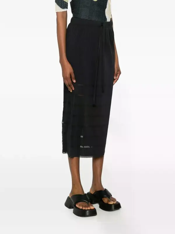 Issey Miyake Drawstring Pleated Midi Skirt