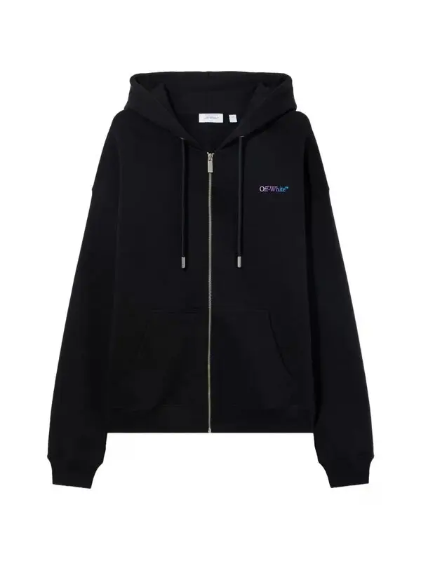 Off-White Gradient-logo Zip-up Hoodie