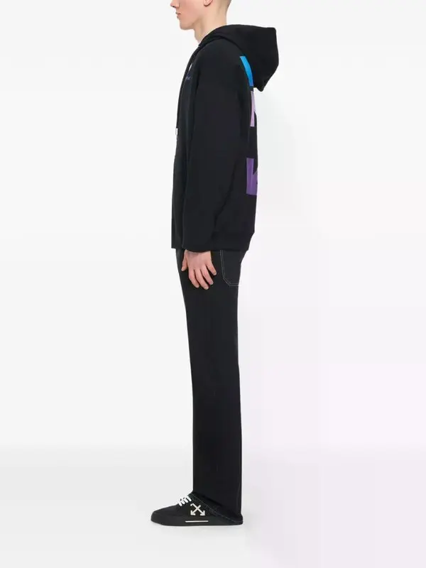Off-White Gradient-logo Zip-up Hoodie