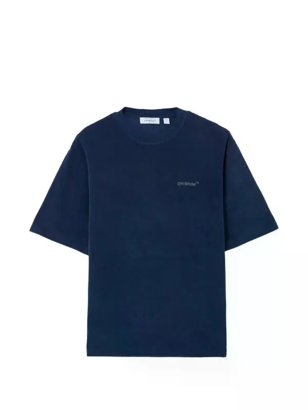 Off-White Logo-detail Terrycloth T-shirt - Blue